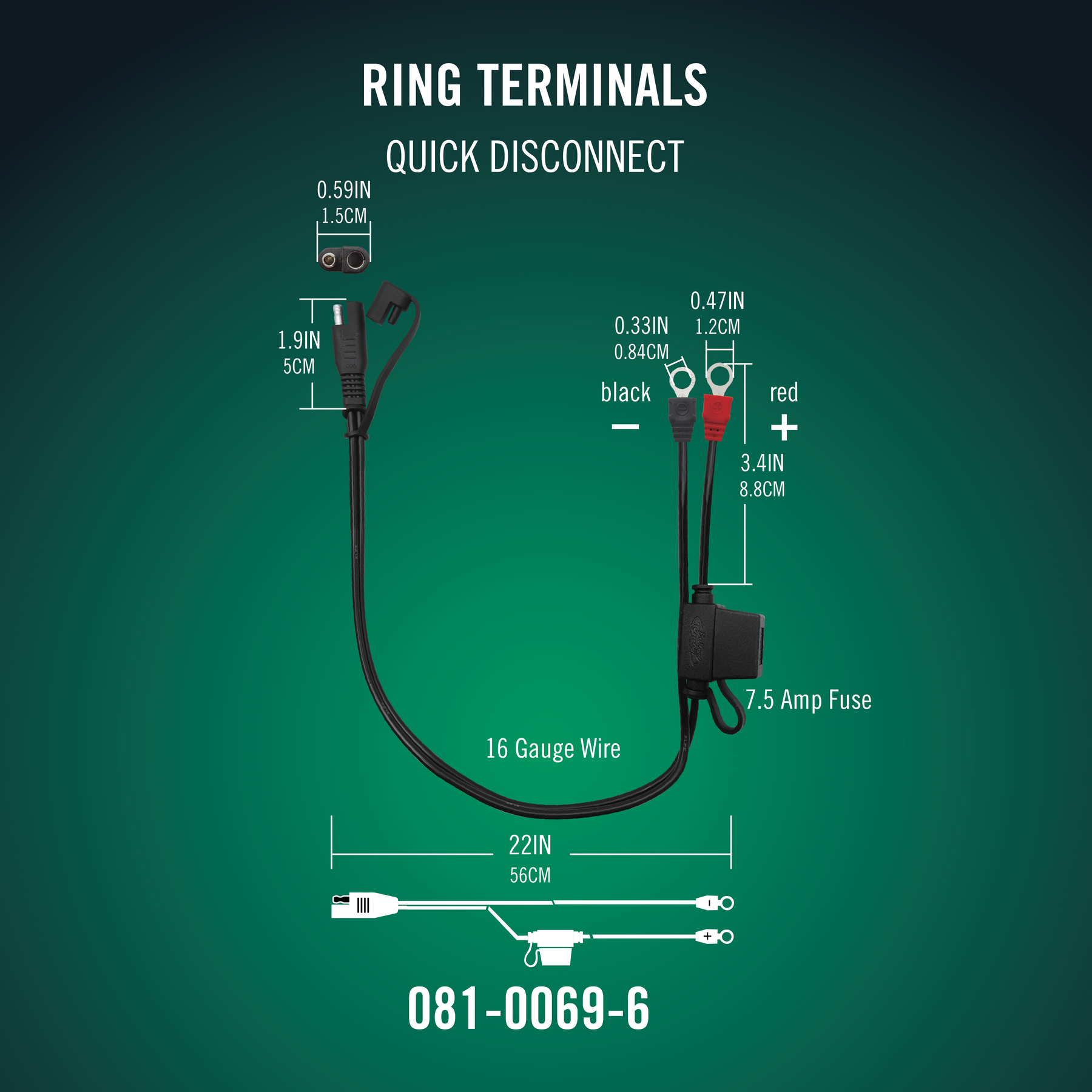 Ring Terminal Harness with Quick Disconnect | Battery Tender®