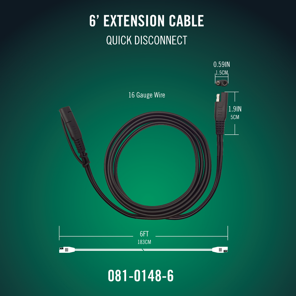 Quick Disconnect 6 Foot Extension Cable | Battery Tender®