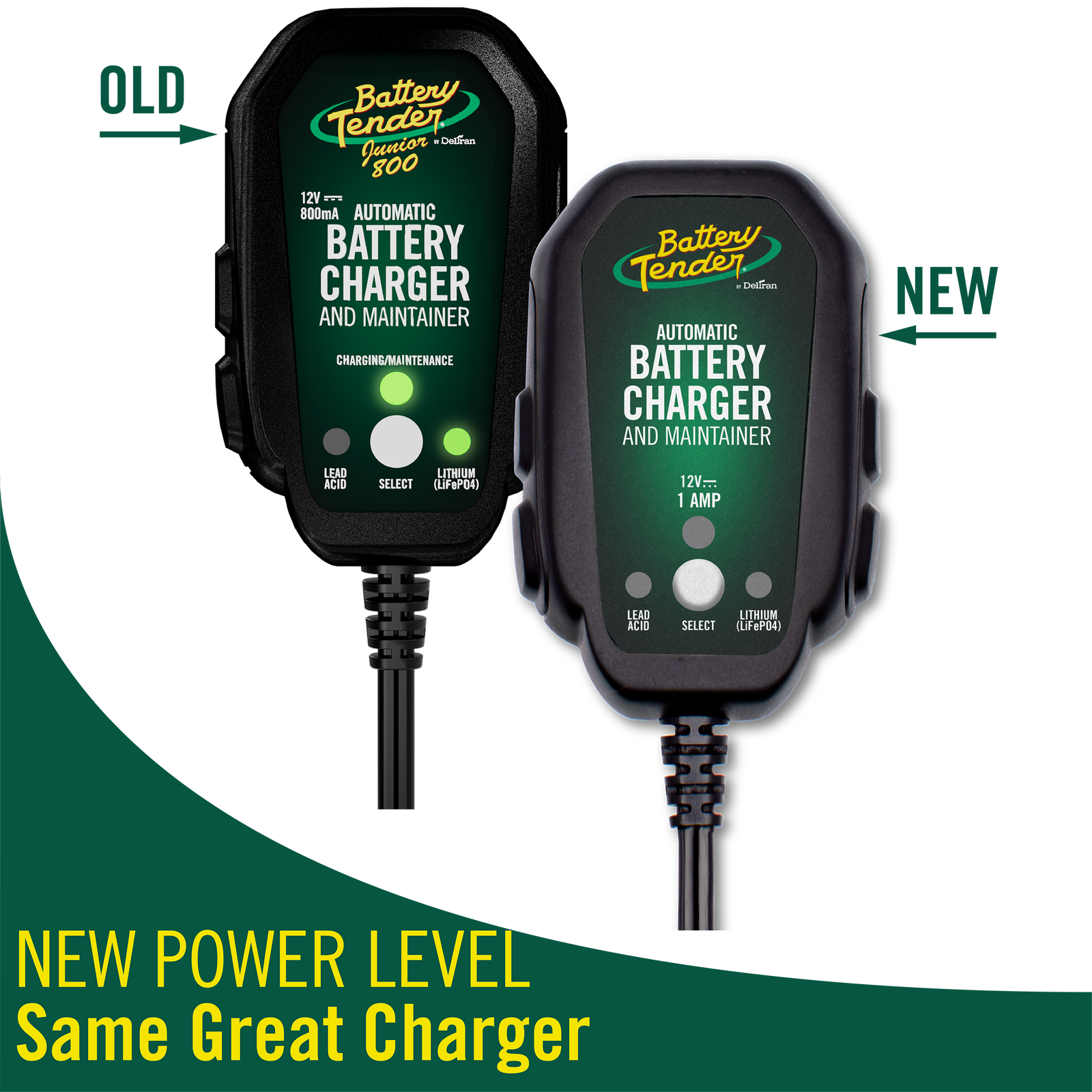 Battery Tender Junior 1 AMP 12V Selectable Chemistry Battery Charger ...